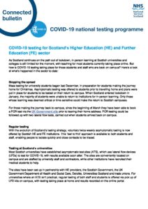 The approach for COVID-19 testing for Scotlands HE and FE students ...